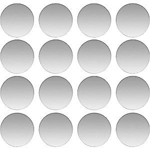 SALEX Phone Metal Plates for Magnetic Car Mount, Wall, Phone Holder. Replacement Set of 16 Silver Round Iron Discs Without Holes. 3M Adhesive Thin Steel Cell Phone Case Back Magnet Stickers 16 Pack.