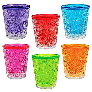 Shot Glasses Set of 6 Freezer Fun Game Shot Glass for Men & Women, Keep your Shot or Jello Shots Colder Longer, Best Gift Idea for Bachelor Party Shot Glasses (Multicolor 6 Pack)