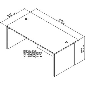 Bush Business Furniture 500 Home Office Desk, 72W, Storm Gray