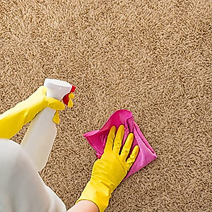 Goideal Oval Shaggy Bedroom Rug 2.6 x 5.2 Feet Fluffy Area Rugs for Girls Boys Kids Room Nursery Floor Carpet Home Decoration, Light-tan