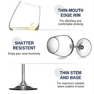 Paksh Novelty Italian White Wine Glasses - - Wine Glass Set for Parties, Weddings, Gifting - Clear Wine Glass, for Red and White Wine - Christmas Gift for Women & Men