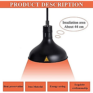 FXJ Food Heat Lamp, Catering Food Warmers Food Heating Lamp Telescopic Heat Lamp Infrared Food Warmer Lamp, Telescopic Length-60-180 Cm (Blue)