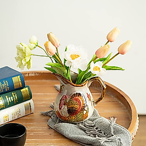 YINYUEDAO Turkey Style Flowers Vase or Water Pitcher, Multifunctional Decorative Ceramic, Thanksgiving Christmas Themed, Table and Counter Decoration Pitcher
