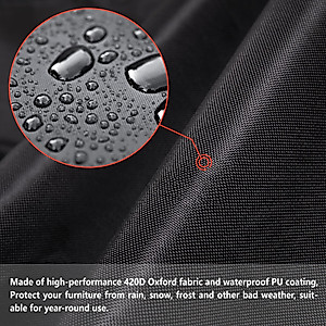 bemece Patio Furniture Set Covers, Waterproof, UV Resistant, Upgraded Ripstop 420D Oxford Rectangular Outdoor Furniture Covers 74" L x 47" W x 28" H