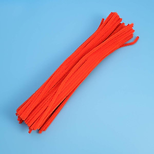Healifty 100pcs Cleaners Chenille Stems Crafts Chenille Sticks for DIY Art Flower Plant Crafts Christmas Decorations Ornament (Orange)