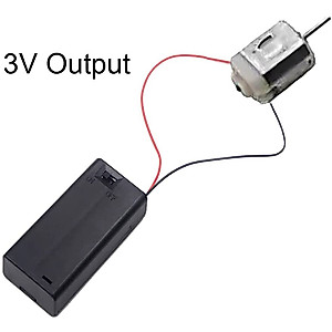LampVPath (Pack of 2 2 AA Battery Holder with Switch, 2X 1.5V AA Battery Holder Case with Wire Leads and ON/Off Switch