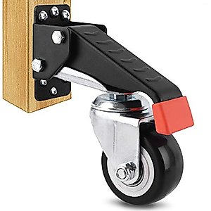 SPACEKEEPER Workbench Casters kit 660 Lbs - Retractable Casters Heavy Duty Bench Caster Wheels Designed for Workbenches Machinery & Tables, 4 Pack