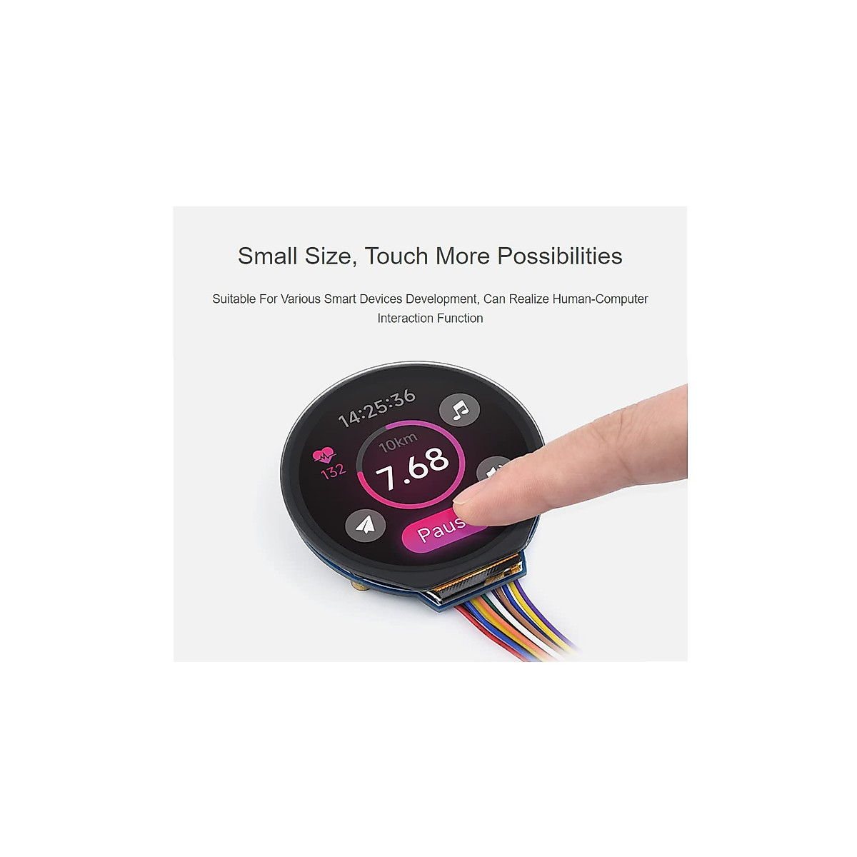 waveshare 1.28inch Round Touch LCD Display Module 240×240 Resolution 65K RGB LCD for Raspberry Pi,Raspberry Pi Pico,Arduino, STM32,Embedded GC9A01 Driver, CST816S Capacitive Touch Control Chip