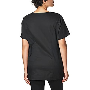 Cherokee Women's Workwear Scrubs Core Stretch Mock-Wrap Top (Medium), Black