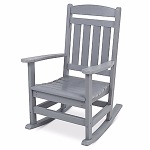 Best Choice Products All-Weather Rocking Chair, Indoor Outdoor HDPE Porch Rocker for Patio, Balcony, Backyard, Living Room w/ 300lb Weight Capacity, Contoured Seat - Gray