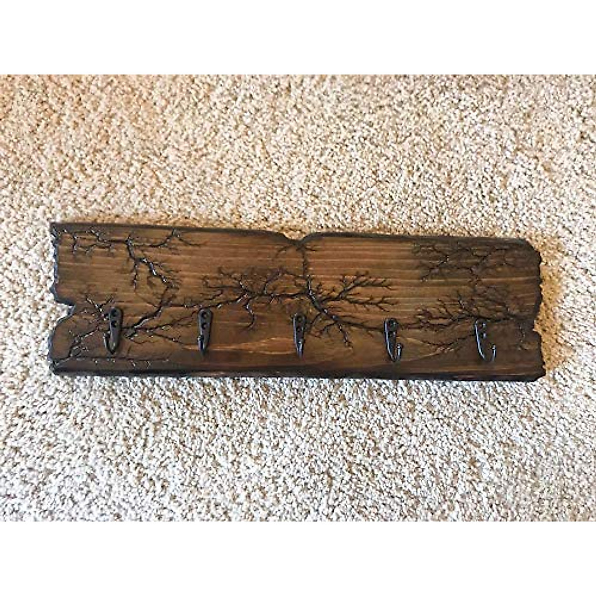 Fractal Lichtenburg Key holder or Coat Rack