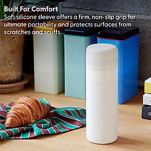 W&P Porter Insulated Bottle 20 oz | Clean Taste Ceramic Coating for Water, Coffee, & Tea | Wide Mouth Vacuum Insulated | Dishwasher Safe, Blush