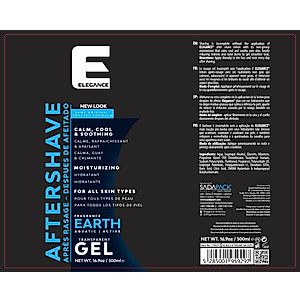 Elegance After Shave Lotion for Men, 500ml, Earth (Blue), Real Shaving Relief, After Shave that Hydrates and Revitalizes your Skin, 16.9 Oz Earth Blue)
