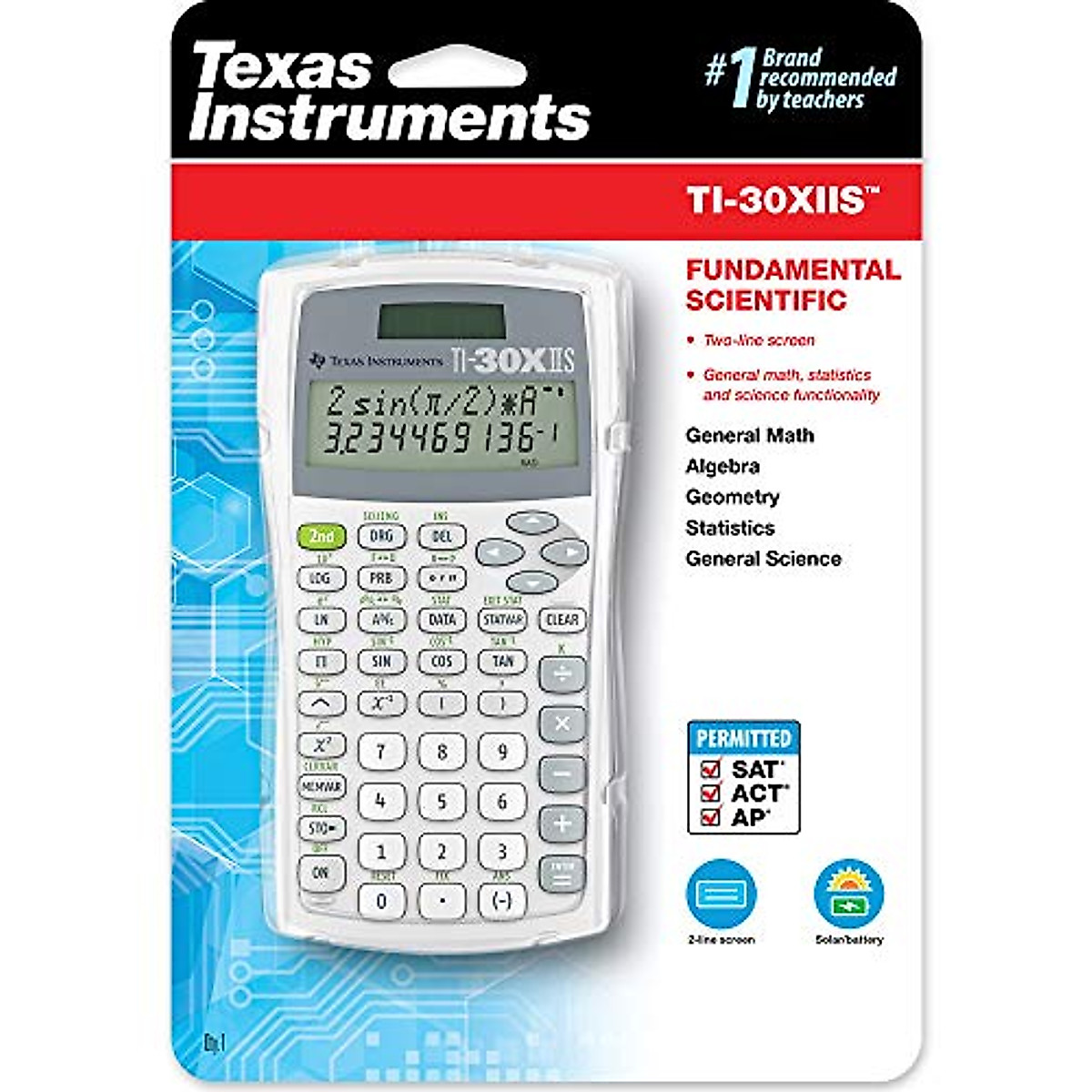 Texas Instruments TI-30XIIS Scientific Calculator, White