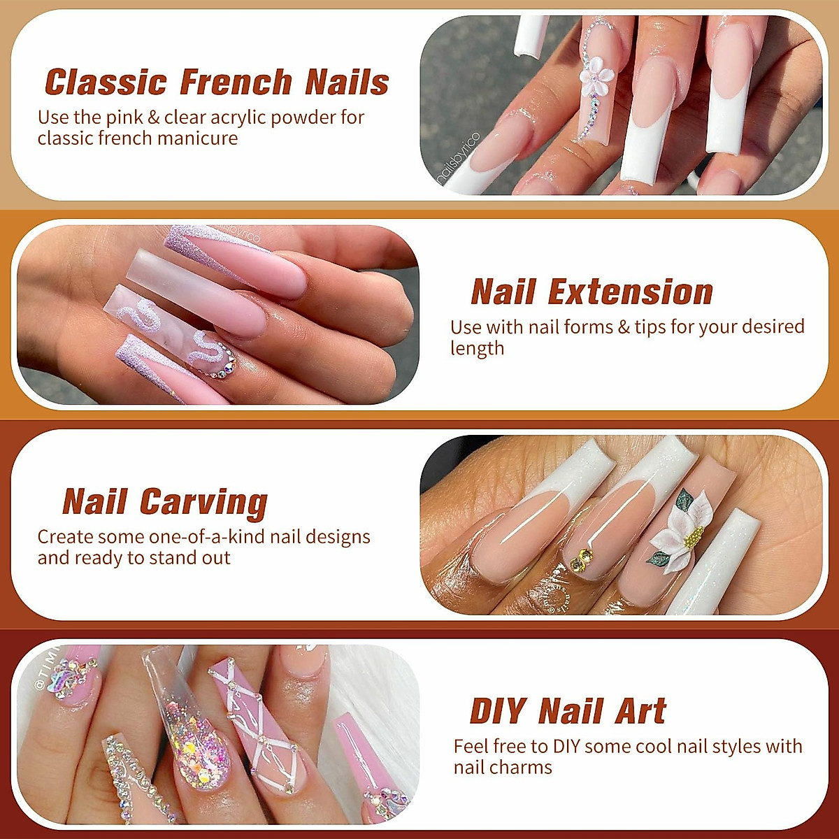 Acrylic Nail Powder Set - Nicole Diary 12 Colors Fall and Winter Acrilicos de uñas Polvo for French Manicure, DIY Nail Art, No UV Light Needed