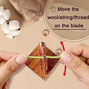 Savina Thread Cutter for Sewing, Table Top Yarn Cutter with Stand Blade Saver. Ideal for Quilting Projects, Wooden Sewing Tools DIY Craft. (1Pcs)