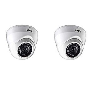 Lorex LAE221 Indoor/Outdoor 1080p HD Analog MPX Security Dome Camera, 3.6mm, 130ft IR Night Vision, Works with Lorex MPX DVR, Camera Only, White,2PK (M.) (Renewed)