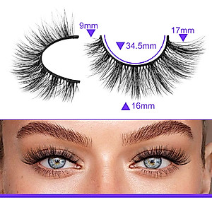 Newcally False Eyelashes Wispy Natural Cat Eye Lashes Faux Mink Lashes Fake Eyelashes Soft 3D Medium Length Light Volume 14 Pairs Pack