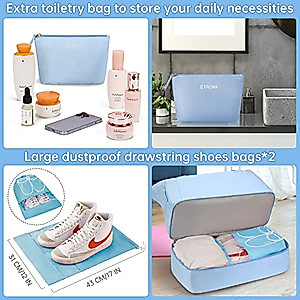 Weekender Bag for Women, Travel Bag with Shoe Compartment & USB Charging Port, Gym Bag with Wet Compartment, Overnight Duffel Bag Hospital Bag for Women Travel Sports Shopping School (Blue)