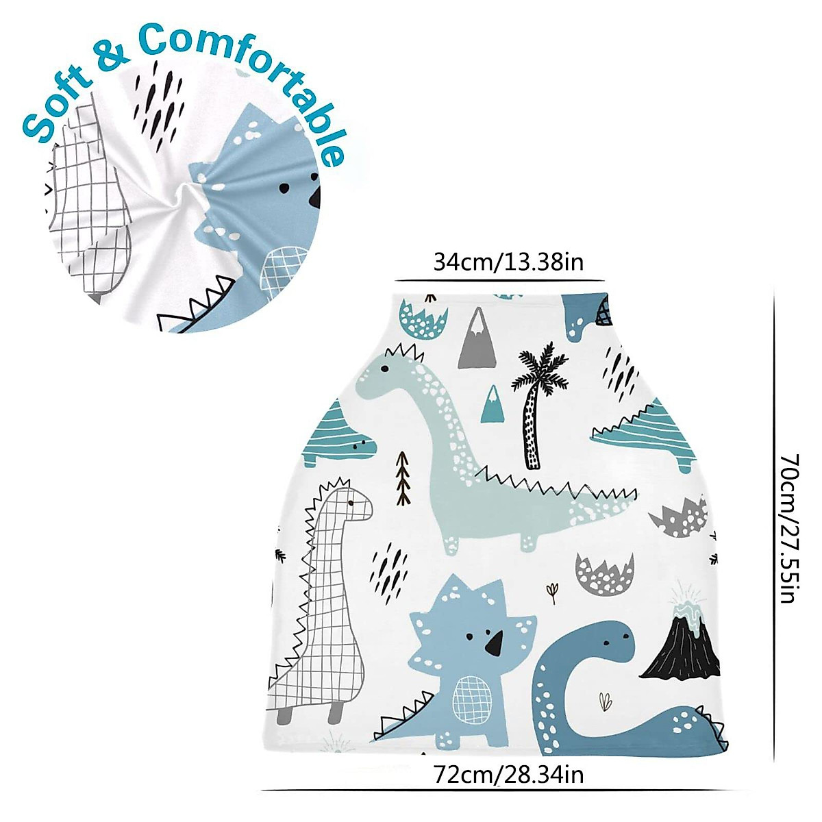 Nursing Cover Breastfeeding Scarf Cute Dinosaurs(k1)-for Baby Car Seat Covers, Stroller Cover, Carseat Canopy(228vb2b)