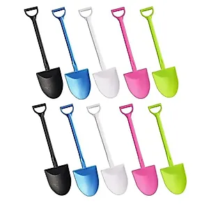 100 PCS Disposable Mini Shovel Shape Spoons, Colorful Plastic Ice Cream Shovel Spoon for Dessert Pudding Yogurt Sugar (4.8 Inch, 5 Color)