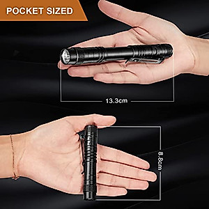 12 Pieces LED Pocket Pen Light Flashlight Small Mini Flashlight Handheld Pen Lights Penlight with Clip for Camping, Outdoor, Emergency