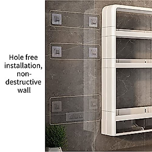 Non Perforated Toilet Rack Wall Mounted Bathroom Kitchen Washstand Cosmetics Wall Multilayer Storage Artifact (Third Floor with Drawer)
