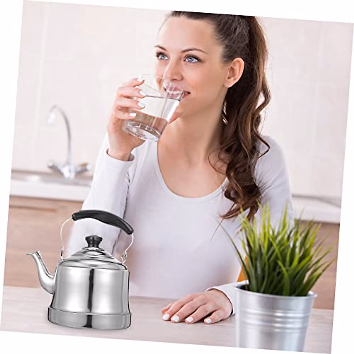 GRIRIW 1pc Stainless Steel Kettle Vintage Teapot Teapot Espresso Machines for Home Filter Teapot Strainer Stove Top Teapot Stovetop Tea Kettle Iced Tea Maker Coffee Filters Silver