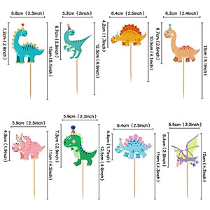 Ercadio 32 Pack Dinosaur Cupcake Toppers Baby Cute Dinosaur Cupcake Picks Dino Theme Baby Shower Kids Birthday Party Cake Decorations Supplies