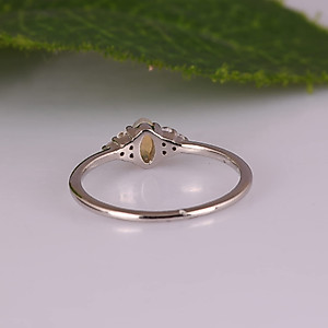 DHRUVANSH CREATIONS 925 Sterling Silver Ethiopian Opal with White Topaz Jewelry Ring, Boho Women Ring, Dainty Ring (8)