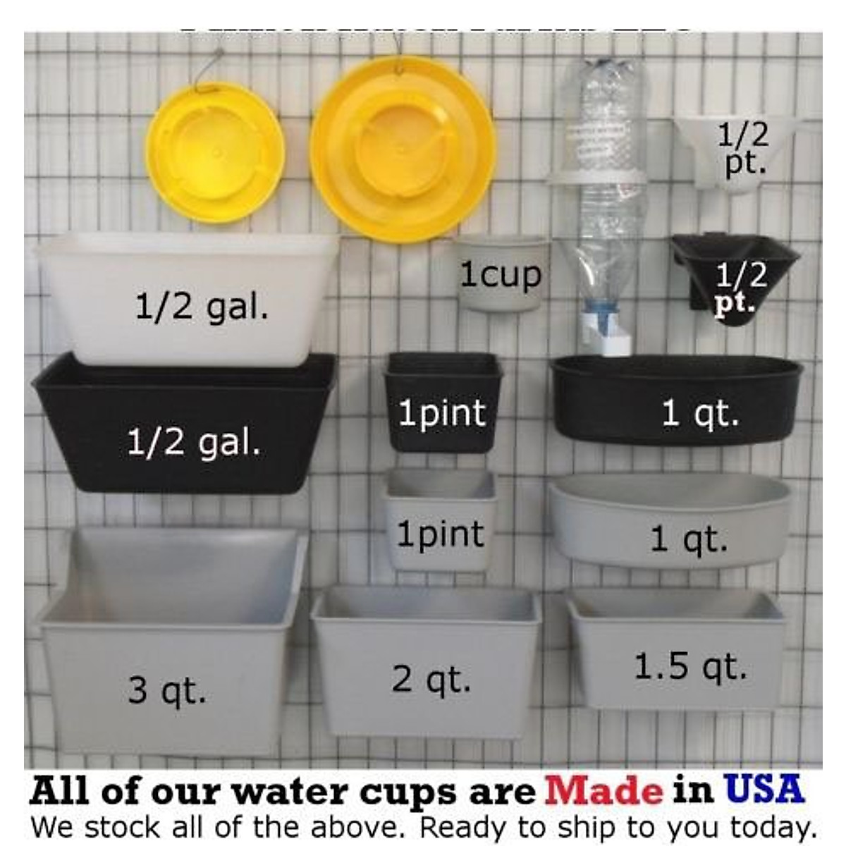 New USA 6 pcs White Soda Pop or Water Bottle Fountain Cup Poultry Rabbit Quail Bird Supplies