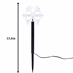 White Solar Christmas Pathway, Snowflake Lights with Stake Outdoor Waterproof, 5-LED Decorative Lights for Garden Yard Street Pathway Park Christmas Wedding