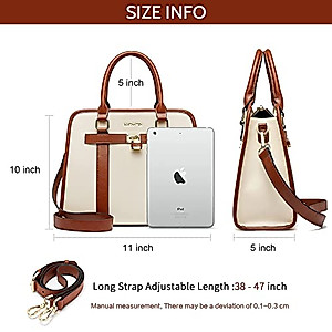 BOSTANTEN Women Leather Handbags Designer Purses Two Tone Satchel Top Handle Bags Bundle with Womens Wallet Leather Wallets Large Capacity Cash Cluth Zipper Purses