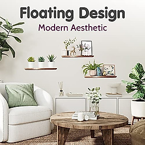 JAWU Floating Shelves Wood 3 Pack - 17 x 5.5in | Wood Shelf Wall | Rustic Floating Shelf Wall Shelf | Wooden Floating Shelves Wall Display Shelf | Rustic Floating Shelves for Wall | Wooden Shelves |