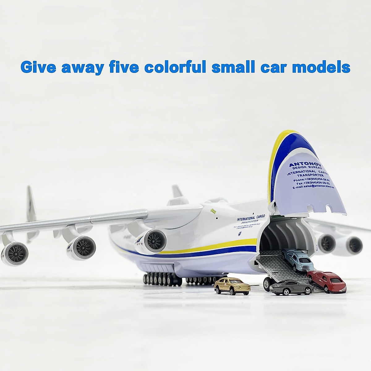 Mahfisj 1:200 Scale AN225 Model Airplane，Openable Cabin, 17-inch Length, Resin Aircraft Model Toy for Gifts and Collections (an225-1)
