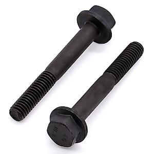 Glvaner M6-1.0 x 30mm (25 pcs) Alloy Steel Flanged Washer Head Hex Bolts, Extra-Large Washer Head, 10.9 Grade Black Oxide Finish GB5789 Partial Thread
