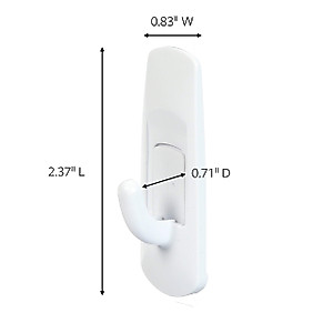 Command 17002-VP-6PK Small Utility Hooks, 6, White, 6 Count