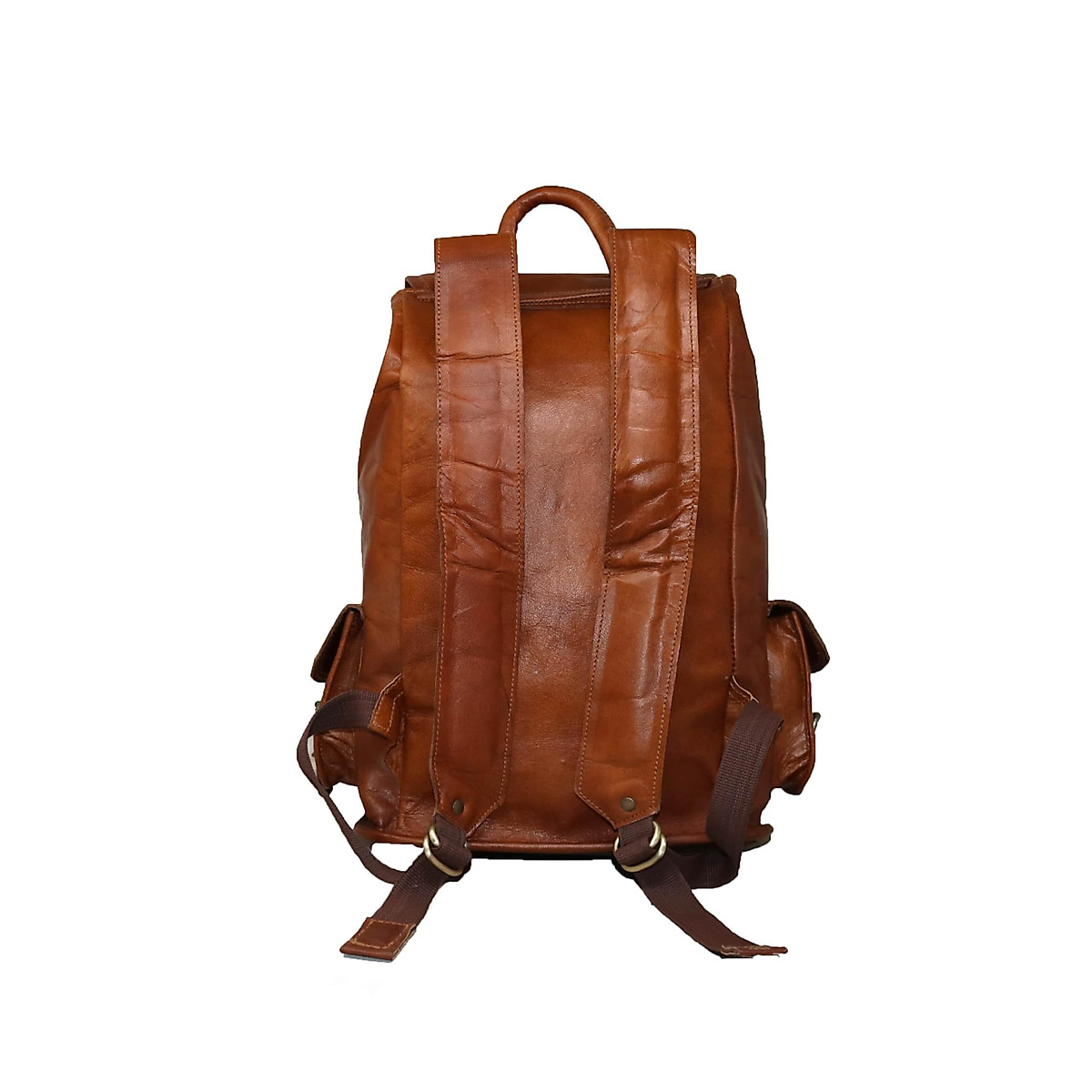 jaald 18" Leather Backpack Travel rucksack knapsack daypack Bag for men women