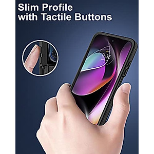 Dahkoiz Motorola Moto G 5G(2022) Case, with Tempered Glass Screen Protector, Dust-Proof Port Cover, Full Body Protection Silicone Rubber Phone Case for Moto G 5G(2022), Black