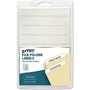 File Folder Labels 32 Sheets File Labels White Stickers a Total of 256 File Labels for File Folders