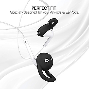 OneCut 5 Pairs Silicone Ear Tips Compatible for AirPods 1&2,Silicone Soft Anti-Slip Sport Earbud Tips, Anti-Drop Ear Hook Gel Headphones Earphones Protective Accessories Tips