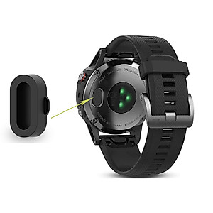 TOKERSE 10 Pack Dust Plug Compatible with Garmin Fenix 8 7 7S 7X 6 6S 6X Pro 5 5S 5X Plus/Vivoactive 3/4/Venu Sq/Forerunner 245/935 Silicone Charger Port Protector Anti Dust Plugs Caps Cover - Black