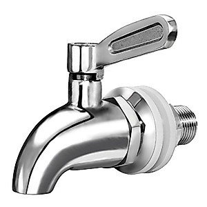 Beverage Dispenser Replacement Spigot with Anti-Clogging Cap, Stainless Steel Polished Finished, Water Dispenser Replacement Faucet, fits Berkey and other Gravity Filter systems as well