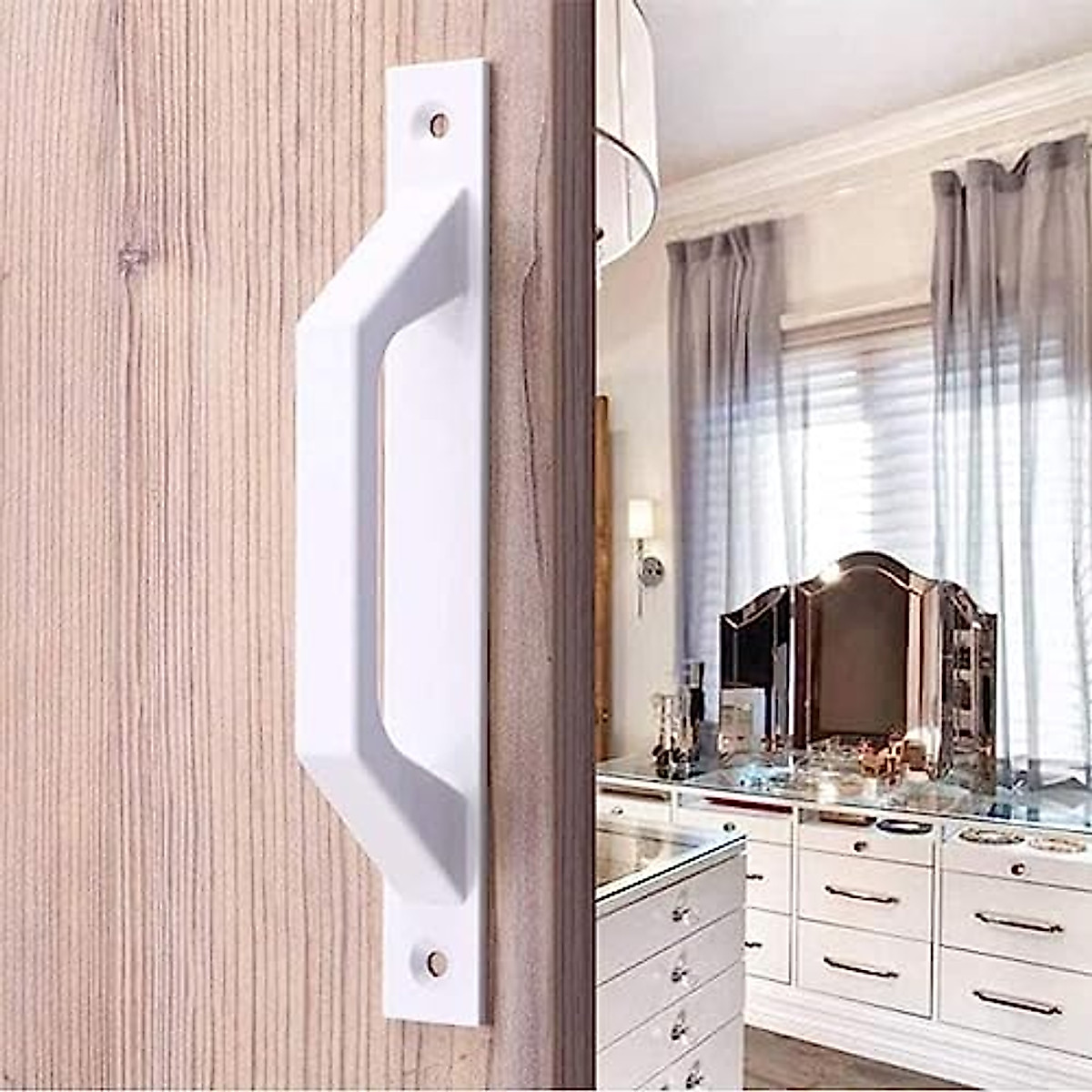 ALUWINDOORS 7.9 Inch Sliding Barn Door Handle White 2 Pack Gate Handle Wooden Door Pull Handle for Sliding Barn Door Fence Garage Shed