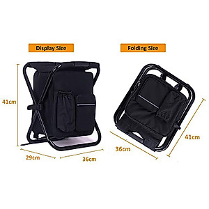 HANERDUN 3 in 1 Cooler Backpack, Foldable Fishing Chair, Portable Backpack Chair with Fabric Cooler Bag, Soft Sided Cooler Chair for Outdoor Hiking Events Beach Fishing Camping