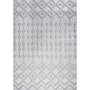 JONATHAN Y IBZ103C-3 Peralta Moroccan Diamond Indoor Outdoor Area-Rug Bohemian Geometric Easy-Cleaning Bedroom Kitchen Backyard Patio Porch Non Shedding, 3 X 5, Light Gray