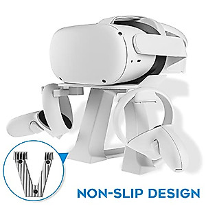 Orzero (1 Set) VR Mount Stand Compatible for Quest 2, Quest, Rift, Rift S, Pico 4, Valve Index, HTC Vive VR Headset, Controller Hook Display Holder - White