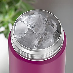 THERMOS FUNTAINER 16 Ounce Stainless Steel Vacuum Insulated Bottle with Wide Spout Lid, Red Violet