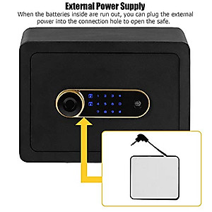Safstar Security Safe Box, Electronic Solid Steel Safe with Keypad and Inner LED Light for Home, Office, RV Travel, Digital Safe Deposit Box for Cash Documents Jewelry Valuables, 0.5 Cubic Feet