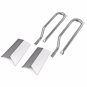 LS'BABQ Replace Parts Heat Plates and Grill Burner Tube Replacement for Cuisinart CGG-306 Heat Plates 306-20087, Megamaste 820-0033 820-0033M 820-0007B Grill, Set of 2